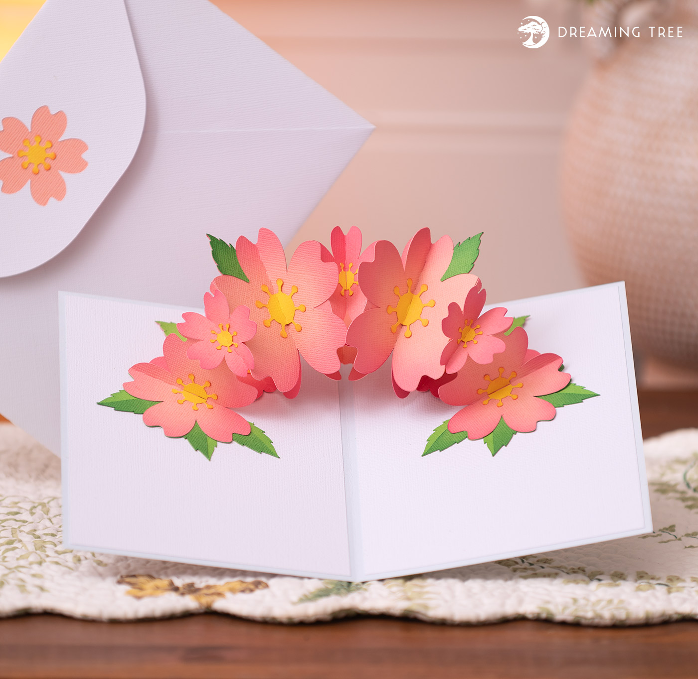 Cherry Blossom Pop Up Card Premium 3D SVG file for Cricut, Silhouette ...